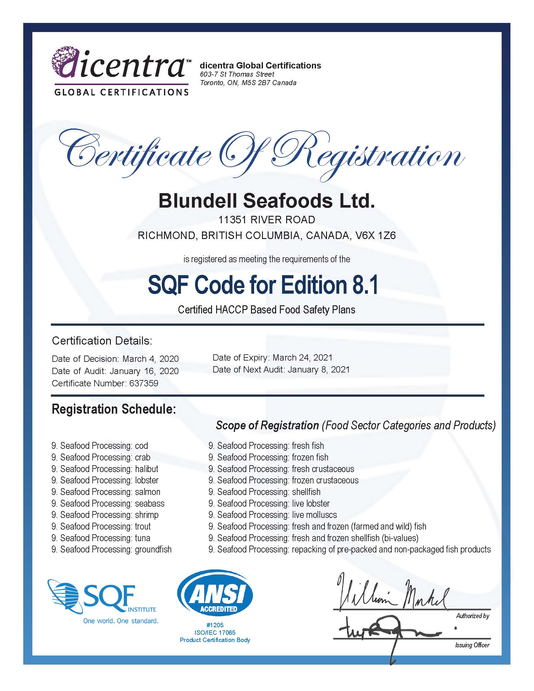 QUALITY – Blundell Seafoods